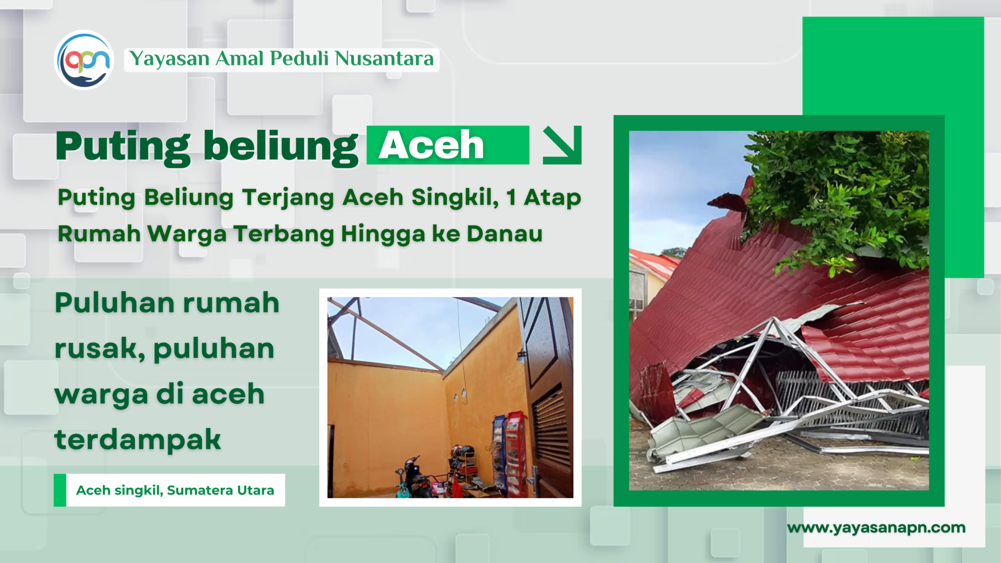Atap Terbang ke Danau : Angin Kencang Terjang Desa Gosong Telaga Barat ...